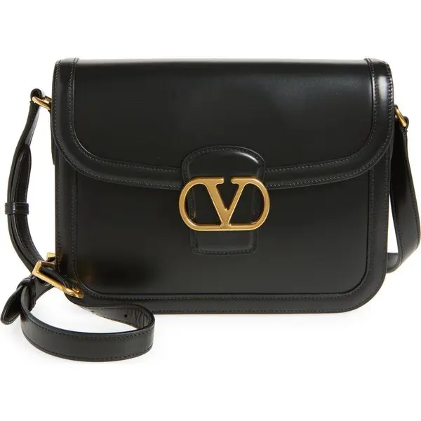 Valentino Garavani 9to5 Leather Shoulder Bag - Black