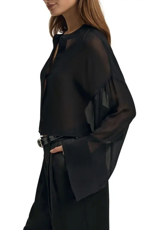 FAVORITE DAUGHTER Sheer Button-up Shirt