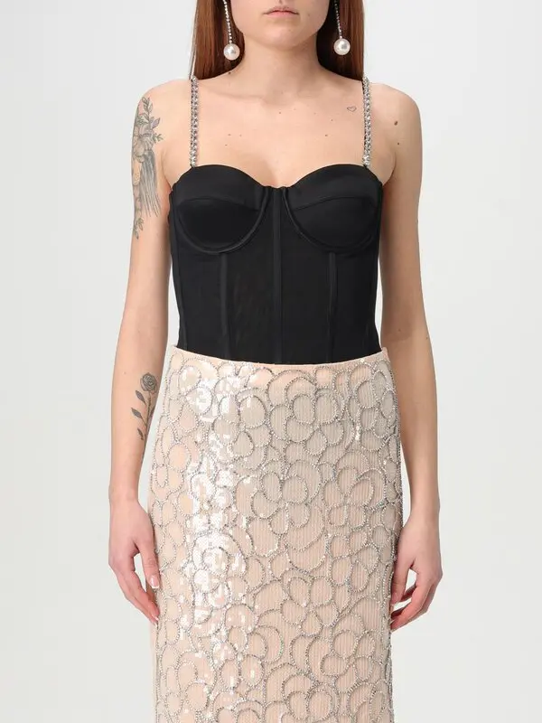 Rebecca Vallance Embellished Strappy Corset Top - Black