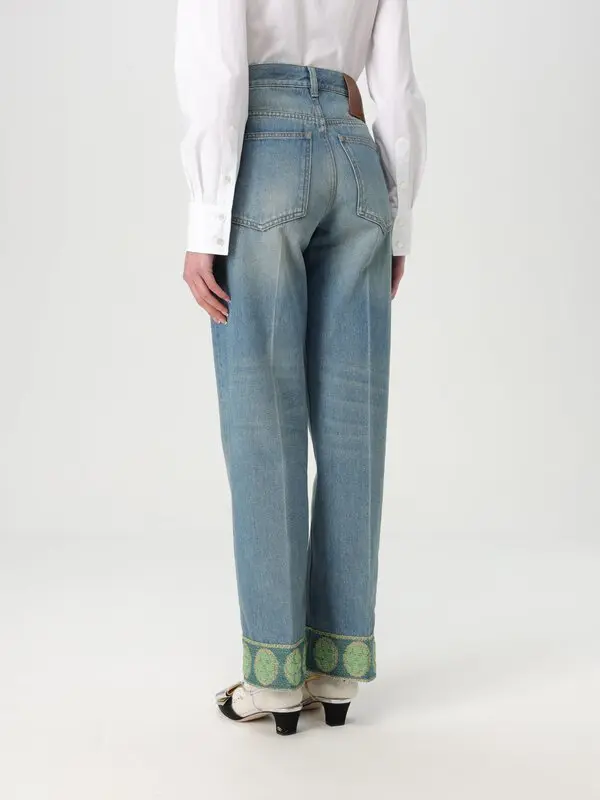 Valentino Garavani Embroidered Cuff Jeans - Blue