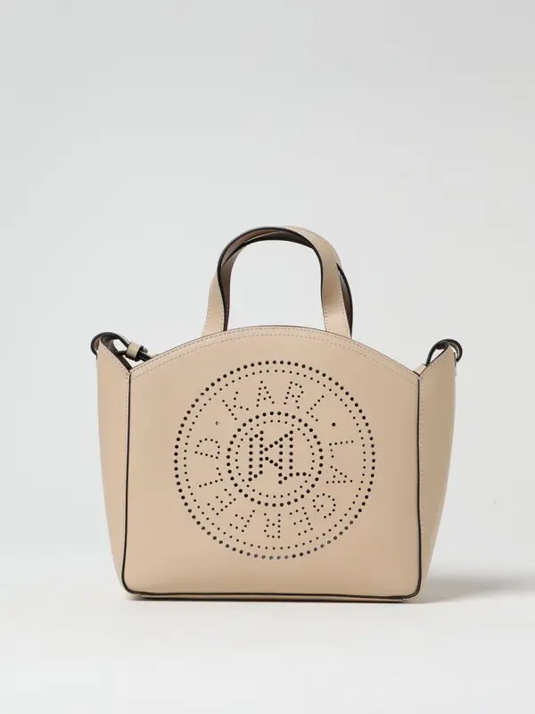 Karl Lagerfeld Perforated Logo Handbag - Beige