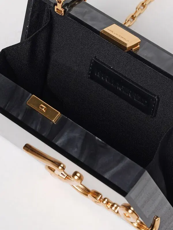 Karl Lagerfeld Box Clutch With Gold Tone Logo