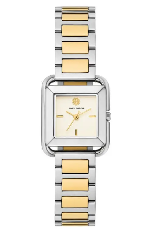 Tory Burch Kira Square Bracelet Watch - Two Tone