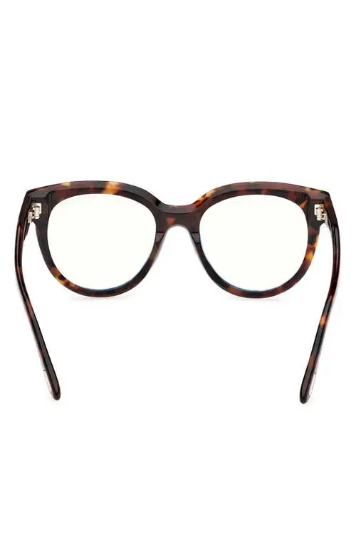TOM FORD 52mm Butterfly Blue Light Blocking Eyeglasses - Havana