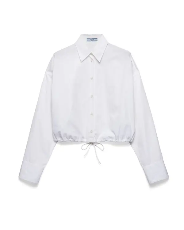 Prada Drawstring Poplin Shirt - White