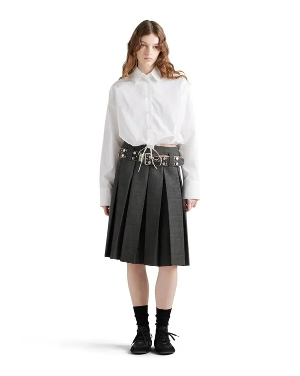 Prada Drawstring Poplin Shirt - White