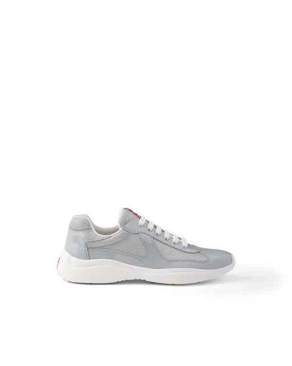 Prada America's Cup Sneakers In Patent Leather And Technical Fabric - Grey