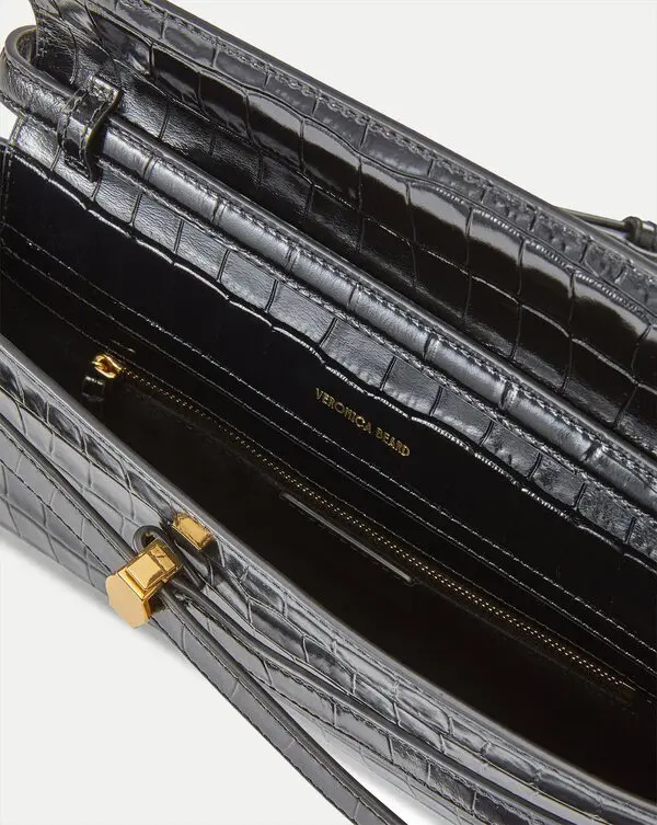 Veronica Beard Dash Clutch - Black Croc