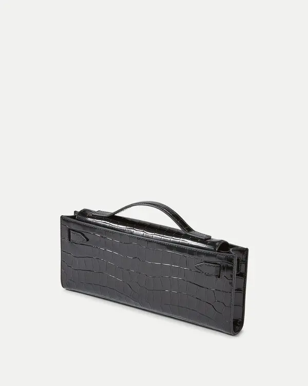 Veronica Beard Dash Clutch - Black Croc