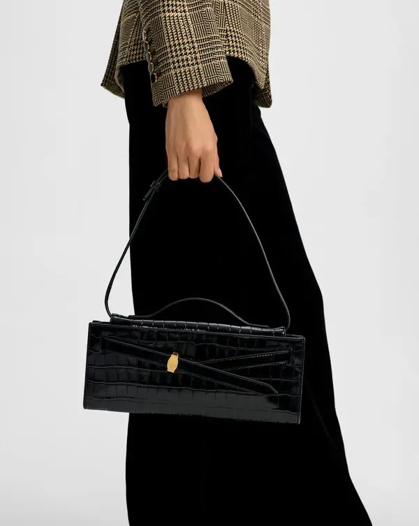 Veronica Beard Dash Clutch - Black Croc