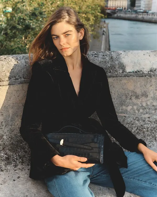 Veronica Beard Dash Clutch - Black Croc