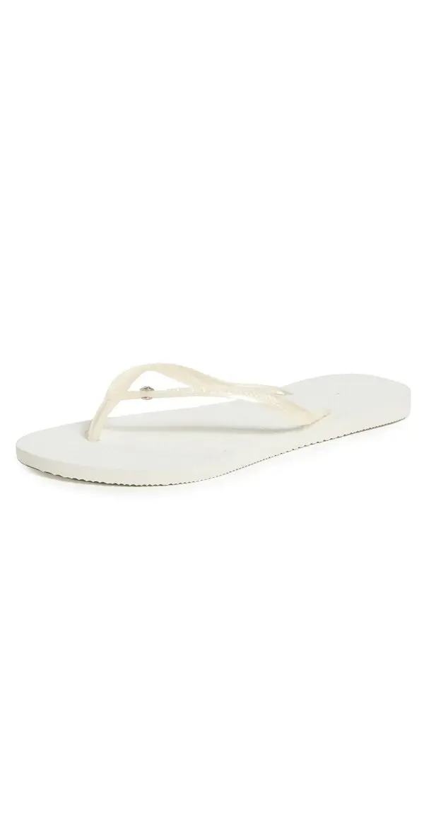 Havaianas Slim Crystal Flip Flops - White