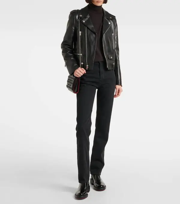CHRISTIAN LOUBOUTIN Urban Booty Lock Polished Leather Ankle Boots