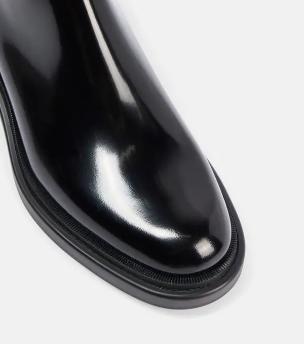 CHRISTIAN LOUBOUTIN Urban Booty Lock Polished Leather Ankle Boots