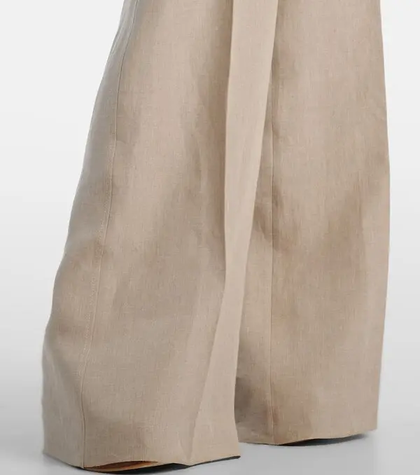 max mara - Max Mara Sequoia High-Rise Wide-Leg Linen Pants