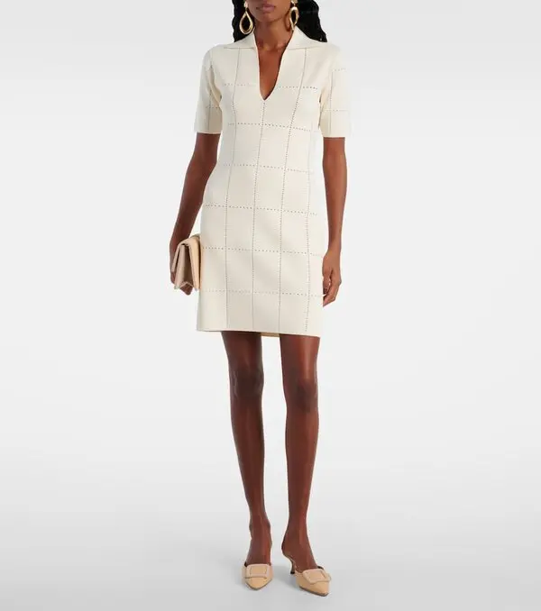 Max Mara Olivi Perforated Mini Dress