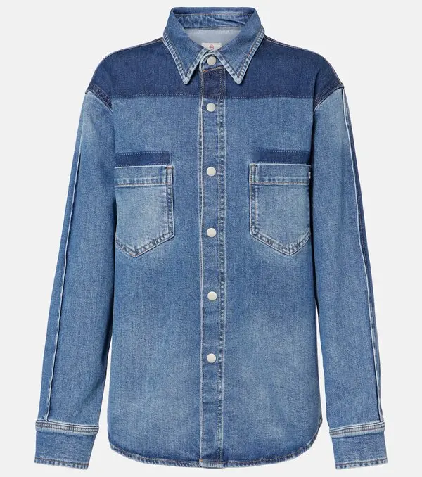 Ag Monaco Patchwork Denim Shirt - Blue
