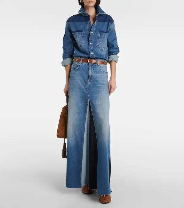 Ag Monaco Patchwork Denim Shirt