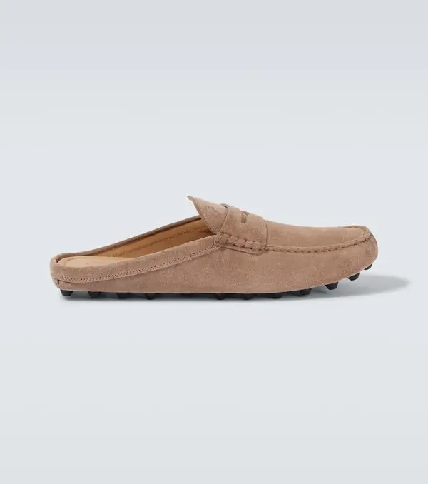TOD'S Gommino Bubble Suede Mules - Brown