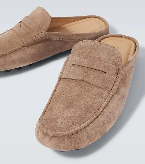 TOD'S Gommino Bubble Suede Mules - Brown