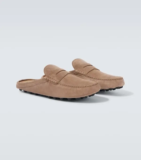 TOD'S Gommino Bubble Suede Mules - Brown