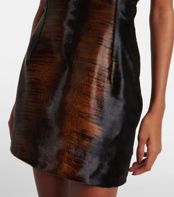 black leather corset mini dress Kari Black Corset Leather Mini Dress main image 0
