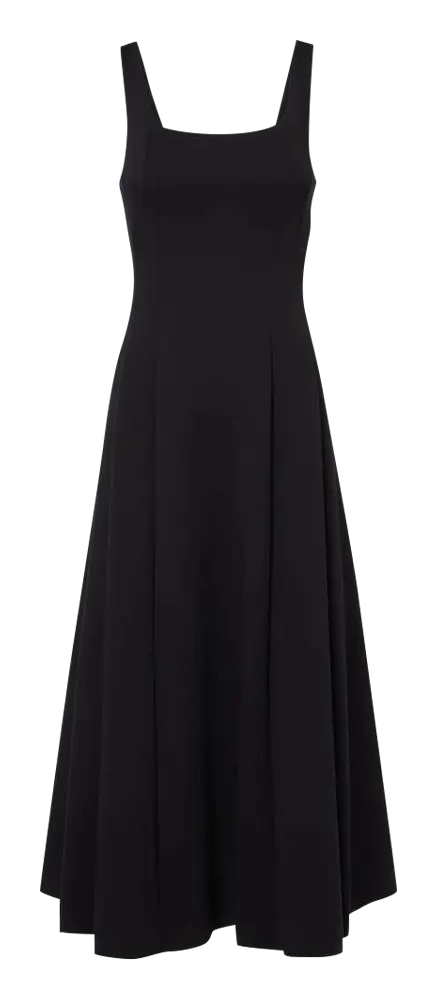 Max Mara Platani Pleated Midi Dress - Black