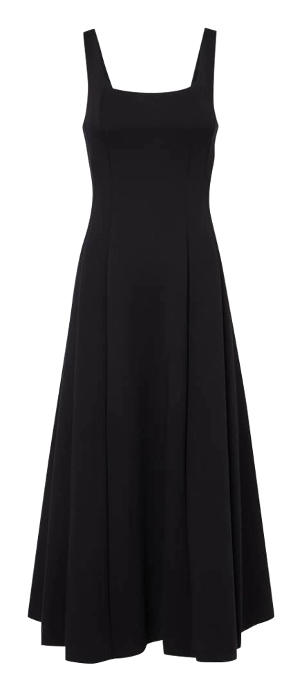 Max Mara Platani Pleated Midi Dress - Black
