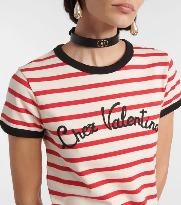 Valentino Garavani Chez Cotton Jersey T-shirt - Red