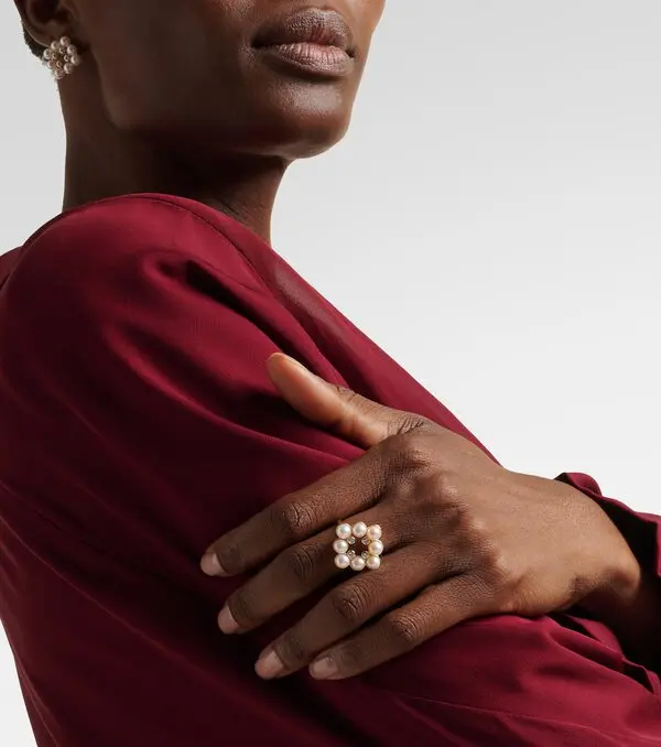 Mateo 14kt Yellow Pearl And Diamond Cluster Ring