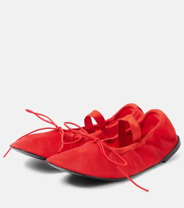 Proenza Schouler Glove Mesh Mary Jane Flats - Red