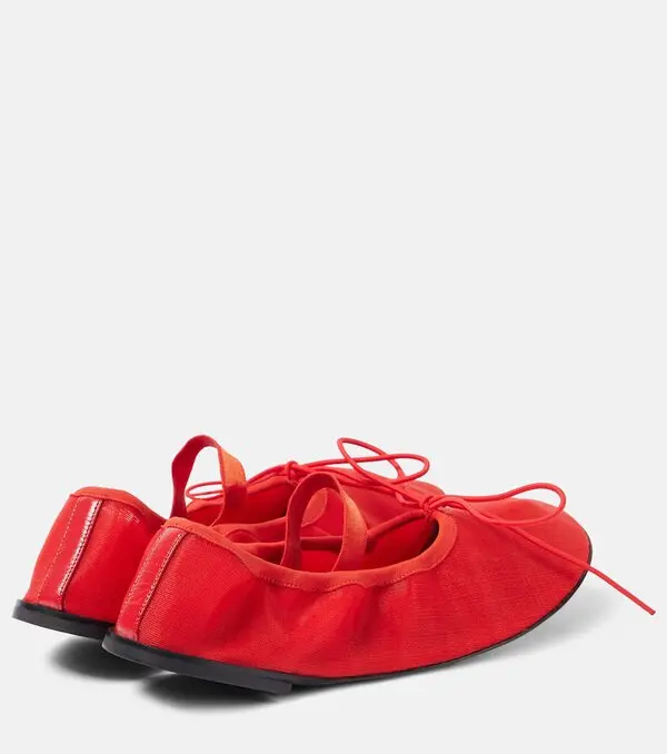Proenza Schouler Glove Mesh Mary Jane Flats - Red