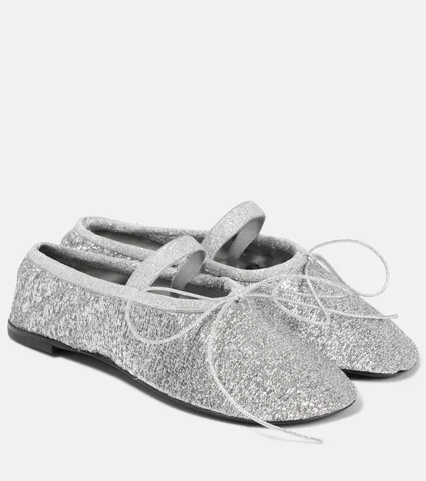 Proenza Schouler Glove Mesh Mary Jane Flats - Silver