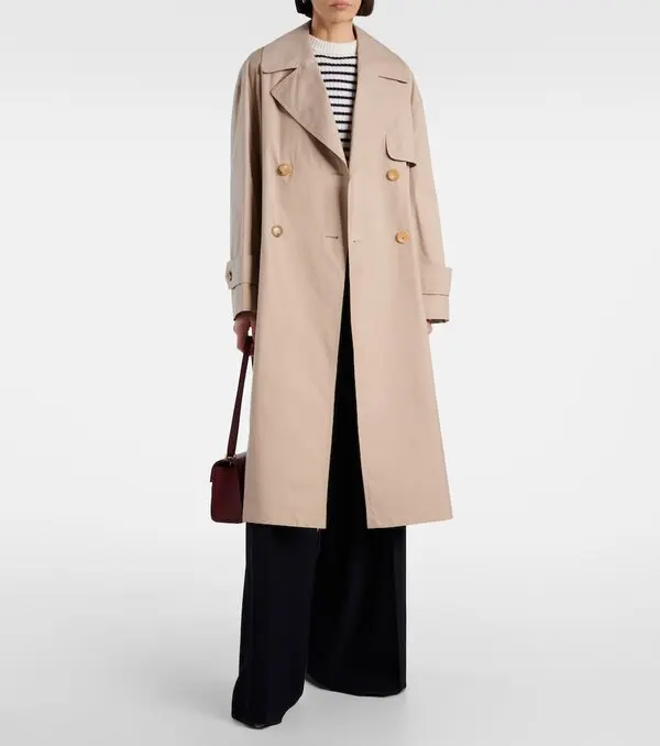 Max Mara Cotton-blend Twill Trench Coat - Brown
