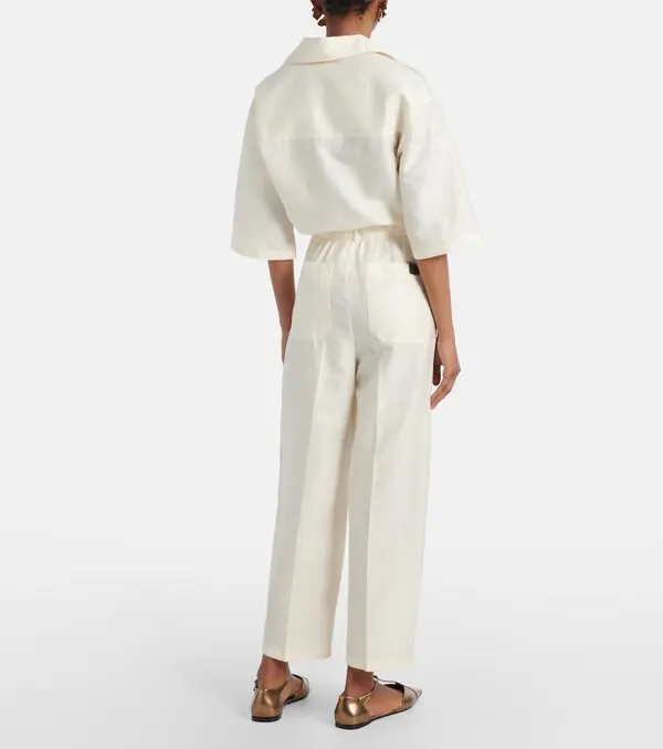 Max Mara Efedra High-rise Straight Pants - White
