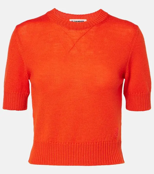 JIL SANDER Virgin Wool Top - Red