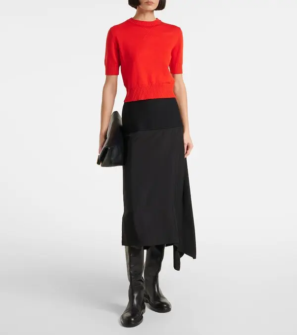 JIL SANDER Virgin Wool Top - Red