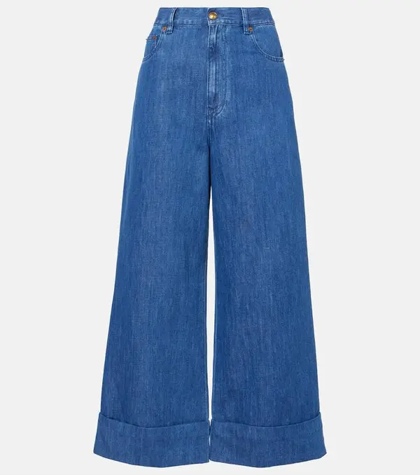 Valentino Garavani High-rise Wide-leg Jeans