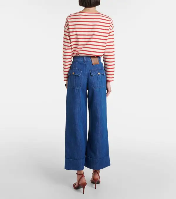 Valentino Garavani High-rise Wide-leg Jeans