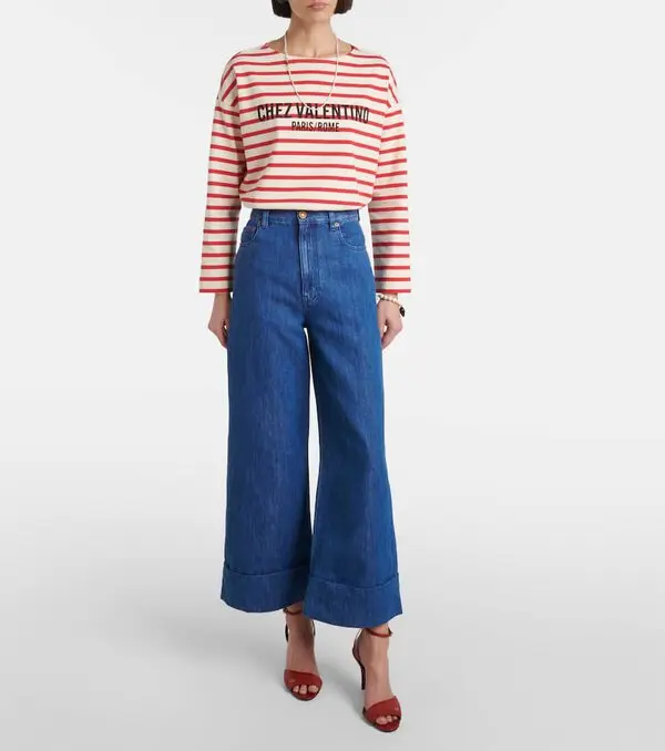 Valentino Garavani High-rise Wide-leg Jeans