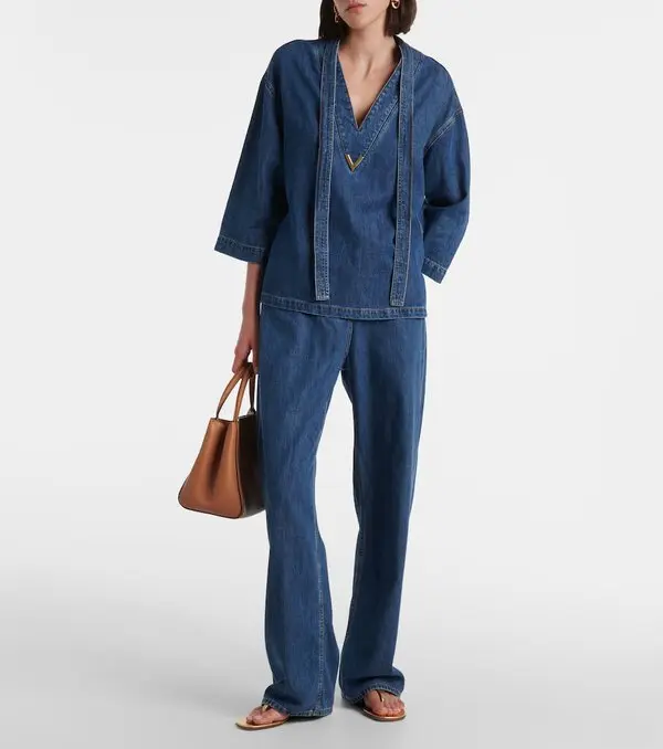 Valentino Garavani High-rise Wide-leg Jeans