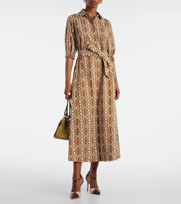 Max Mara Luxgi Printed Cotton Midi Dress
