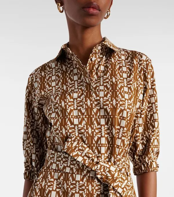 Max Mara Luxgi Printed Cotton Midi Dress