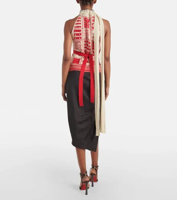 Vivienne Westwood フリンジニットベスト レッド Vivienne Westwood: Red Ginnie Jersey Top | SSENSE