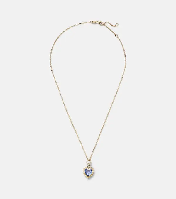 FOUNDRAE Tanzanite Heart Pendant Necklace - Gold