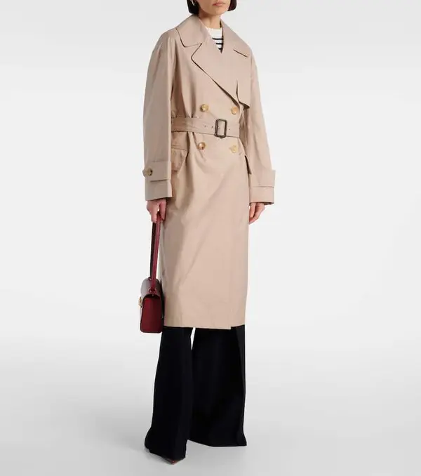 Max Mara Cotton-blend Twill Trench Coat - Brown