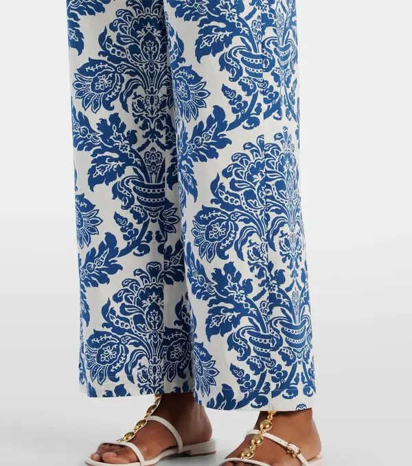 Max Mara Merano Wide-leg Cotton Pants - Blue