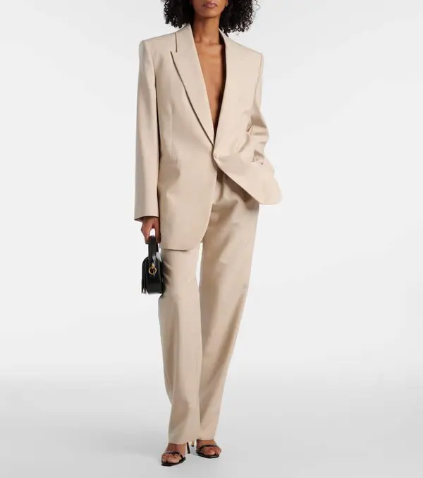 Saint Laurent Pleated Wool Wide-leg Trousers