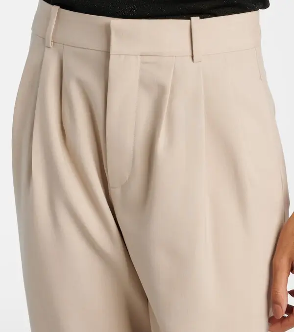Saint Laurent Pleated Wool Wide-leg Trousers