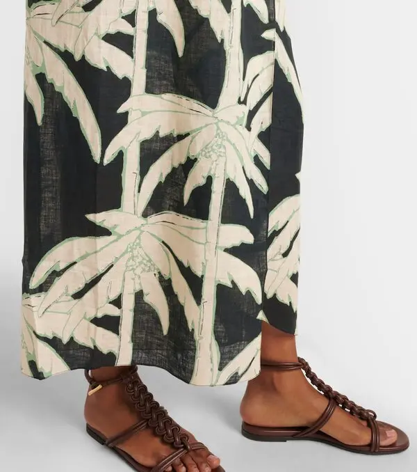 Johanna Ortiz Printed One-shoulder Midi Dress - Black